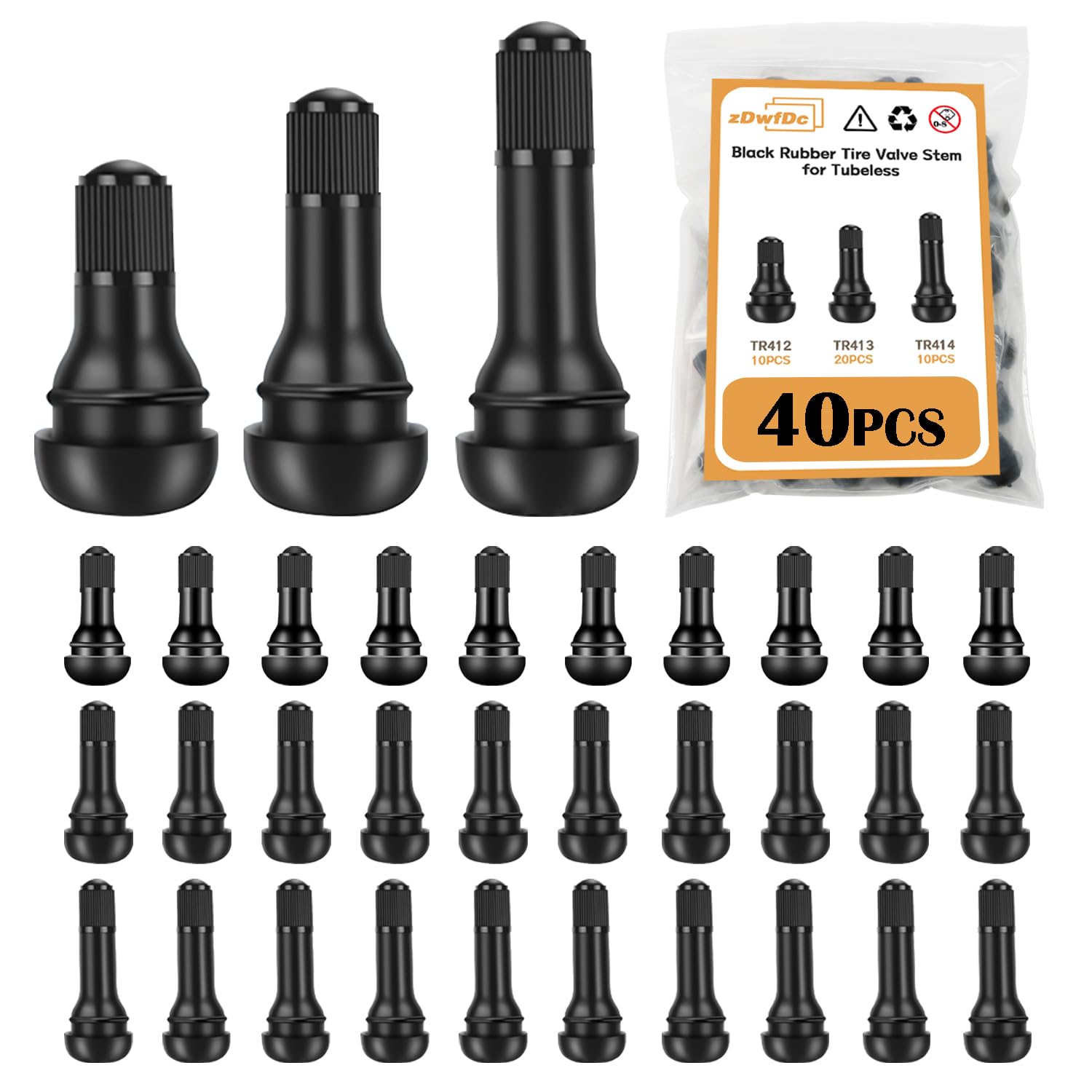 Amazon.com: zDwfDc 40PCS Tire Valve Stems TR412-414 Tubeless Valve Stem ...