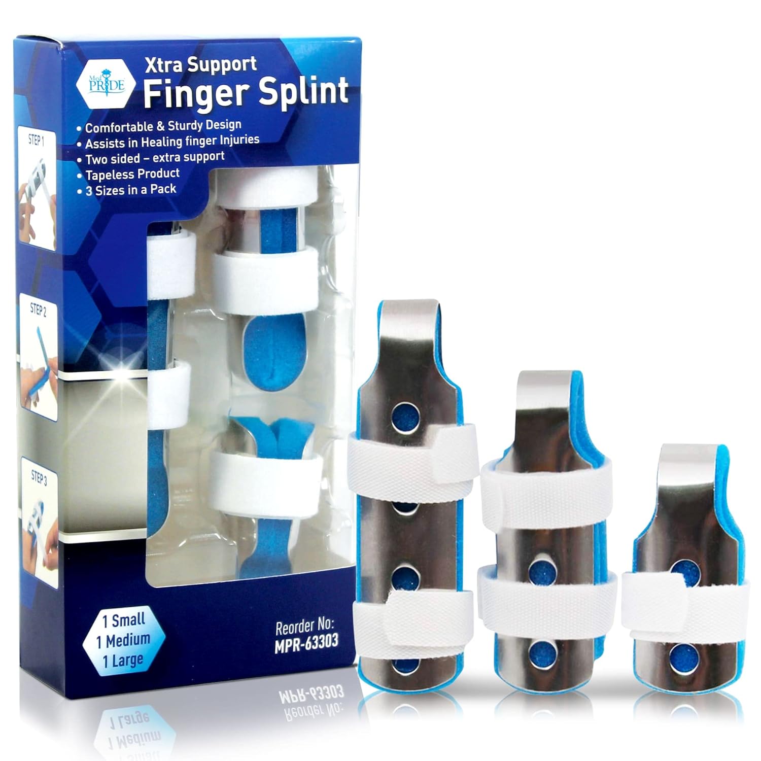 Medpride Xtra Support Finger Splints [3-Size Pack] - Nepal | Ubuy