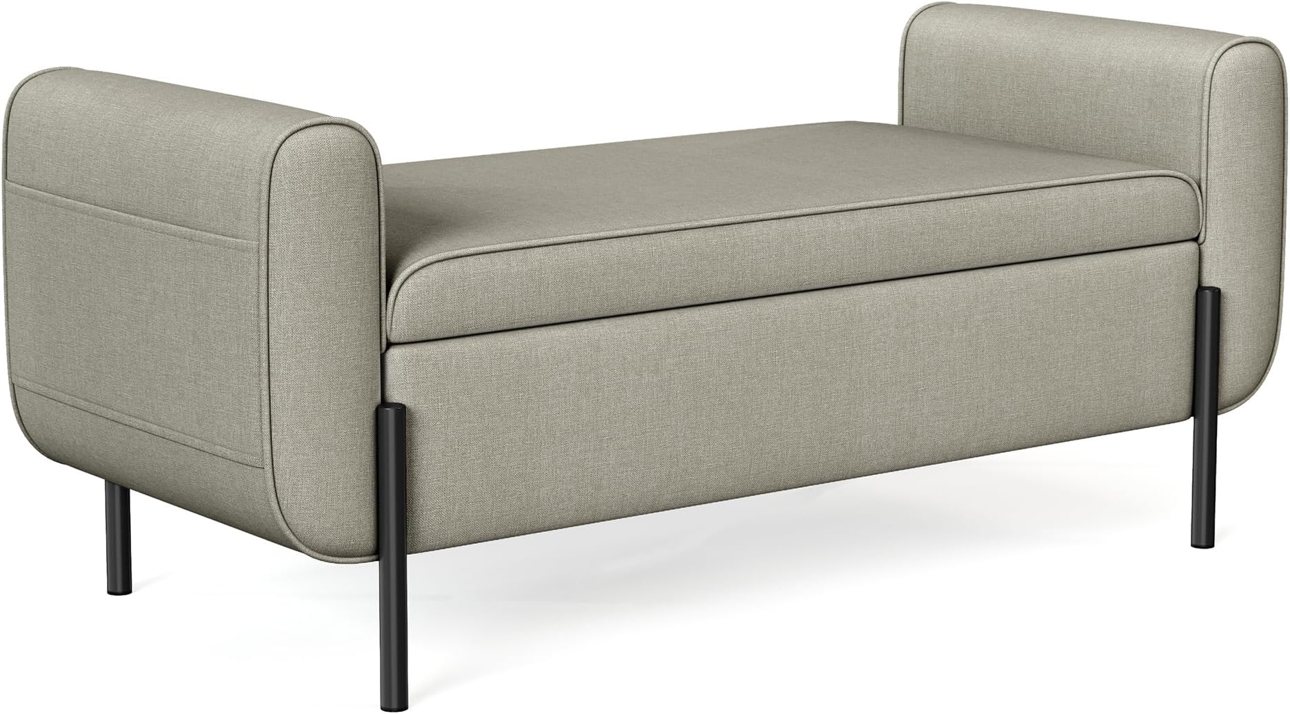 Amazon.com: SIMPLIHOME Parris Upholstered 50 inch Wide Bench, Stylish ...