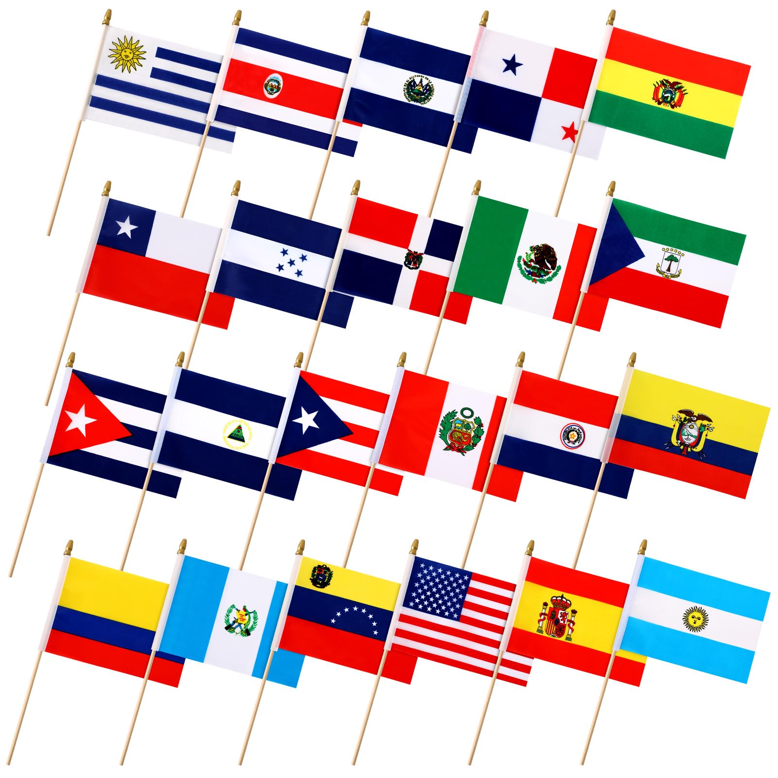 Amazon.com: Augshy 22 Countries Spanish Speaking Flags on Stick, Small ...