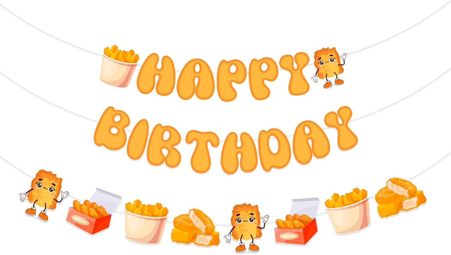 Amazon.com: Cheereveal Chicken Nugget Birthday Party Decorations, Gold ...