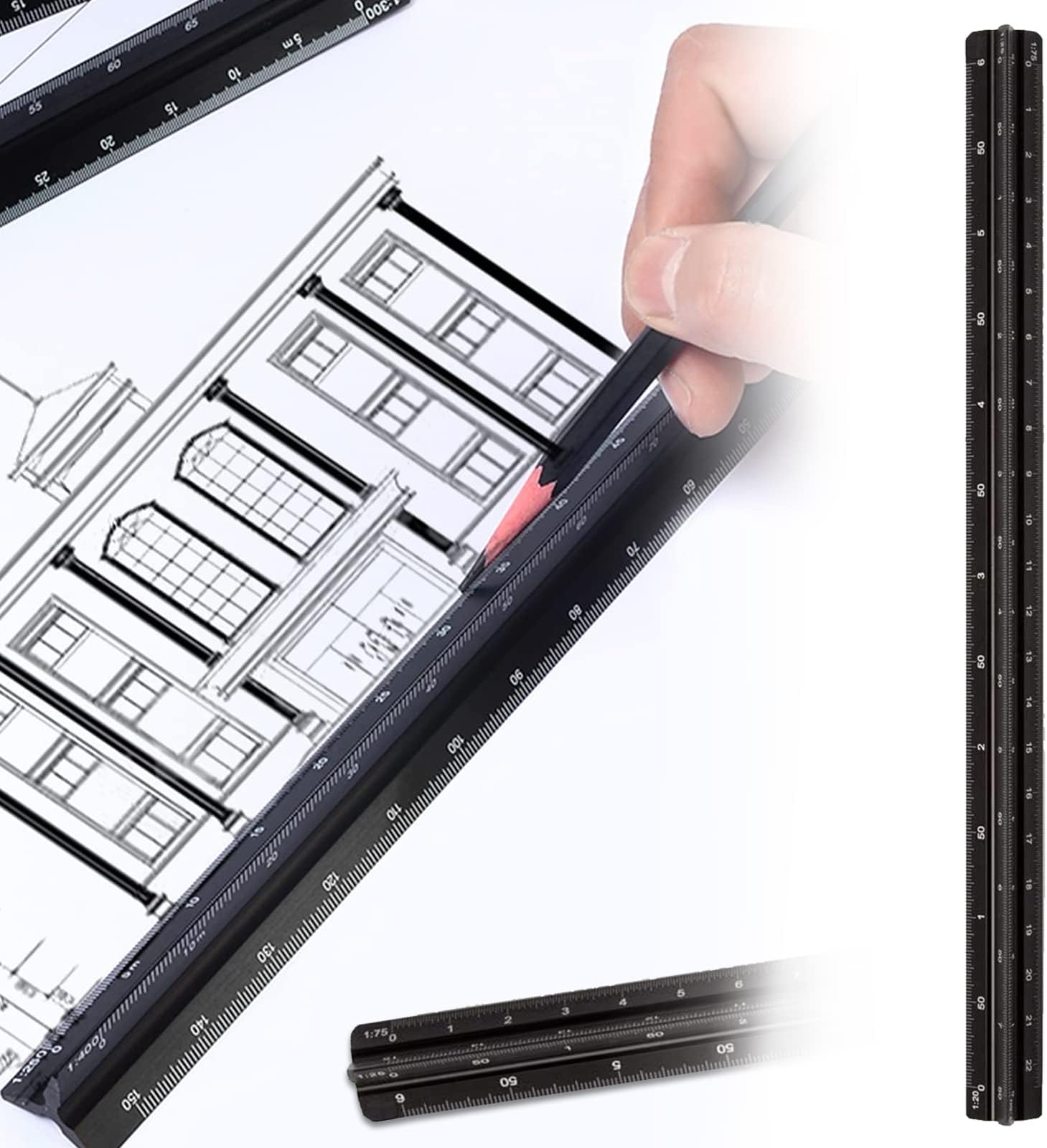 Midori 15 cm Aluminium Lineal – schwarz : Amazon.de: Bürobedarf ...