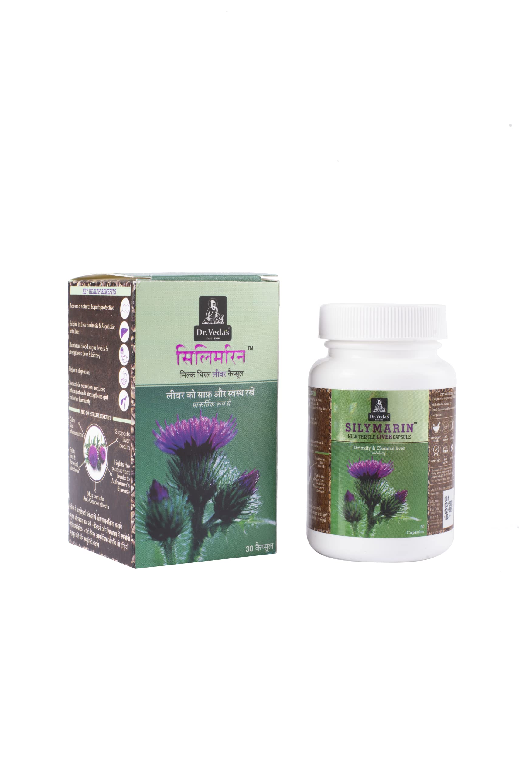 Dr. Veda's Silymarin Lever Ayurvedic 30 Capsule - Pack of 3 : Amazon.in ...
