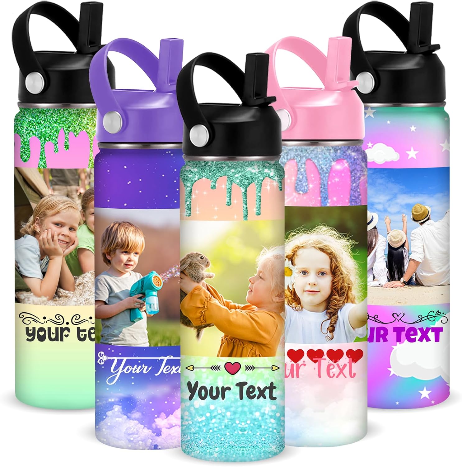 Amazon.com: MESHELEY Custom Water Bottle Personalized Photo Cups for ...