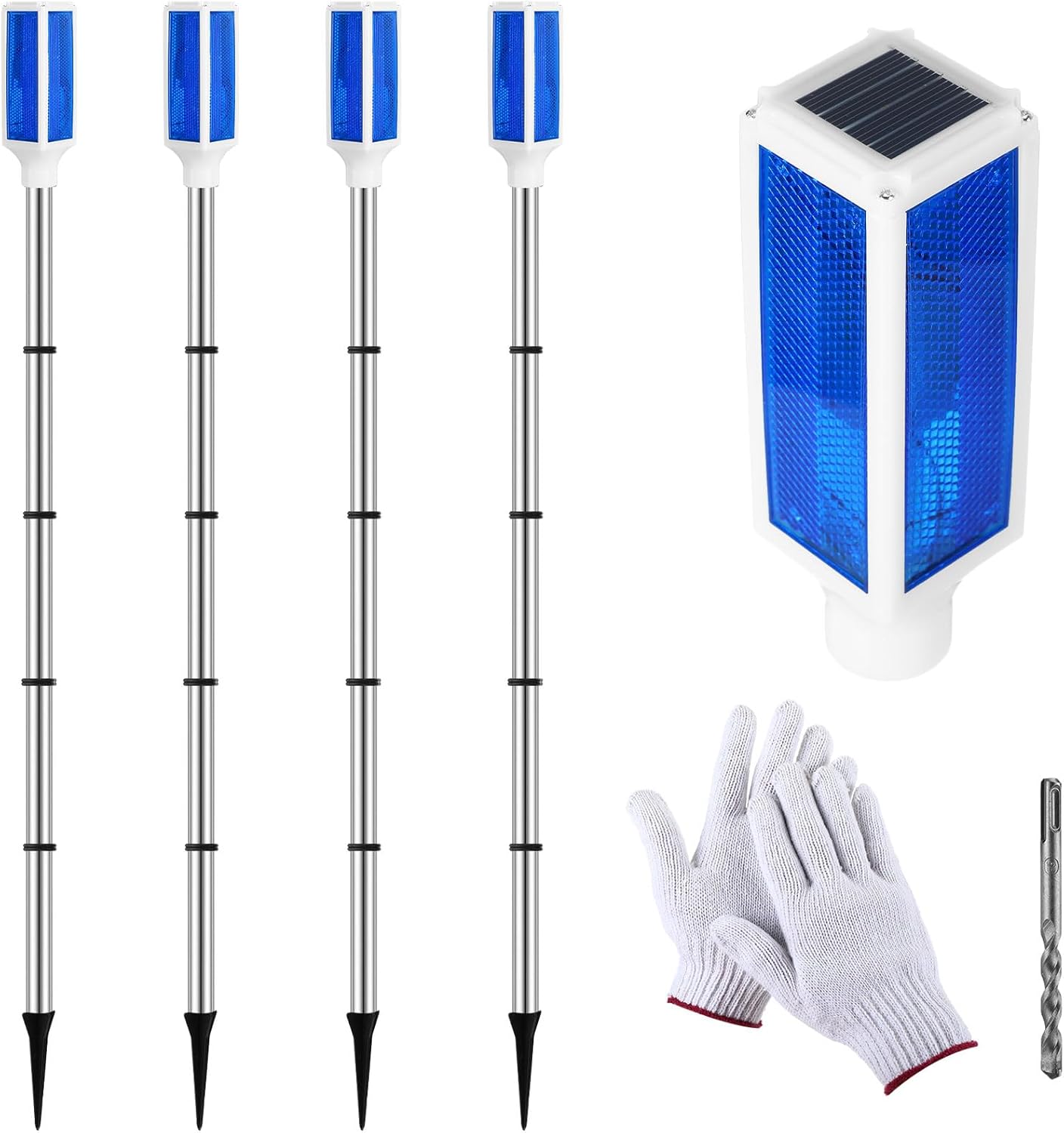 Rossesay 4 Pack 44'' Solar Powered Driveway Markers Reflective ...