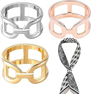 Amazon.com: 3PCS Scarf Rings Scarf Clips Multicolor Scarf Rings Clip T ...