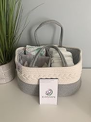 Amazon.com: KiddyCare Woven Diaper Caddy Basket with Handle Lid Diaper ...