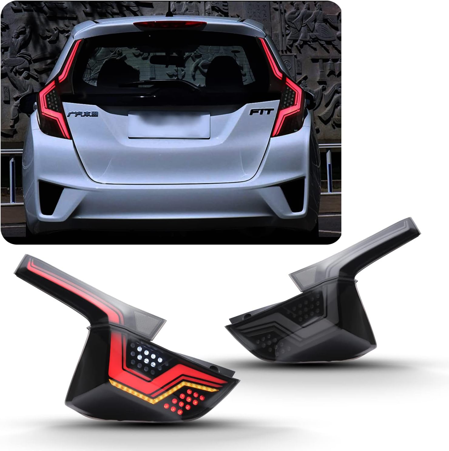 Amazon | ホンダ フィット テールランプ テールライト 3代目 GK型 GP型 GK3 GK4 GK5 GK6 GP5 GP6 LED オープニングモーション シーケンシャルウィカー ...