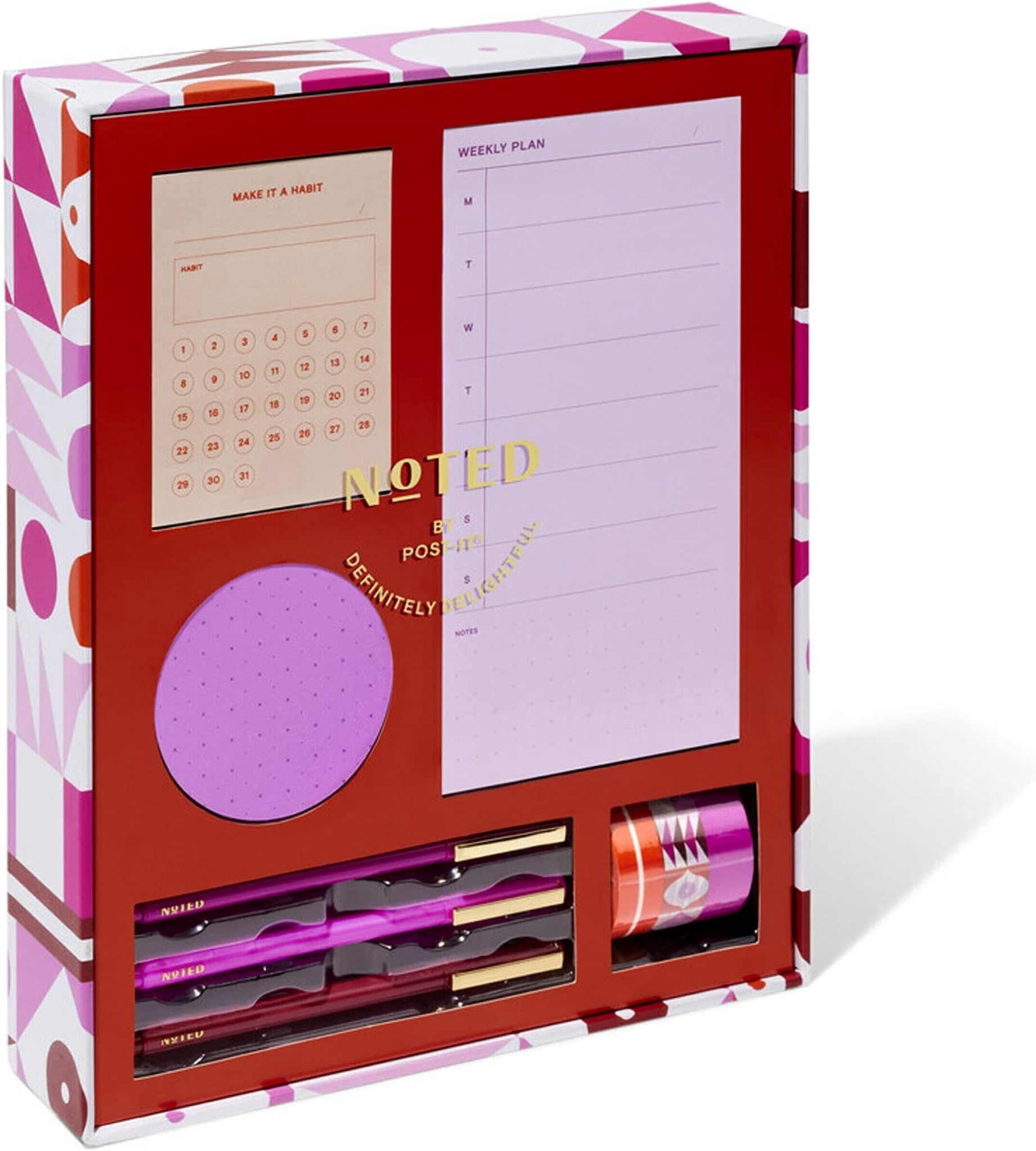 Amazon.com : Noted by Post-it Printed Notes Gift Box, 4 Piece Set, Warm ...
