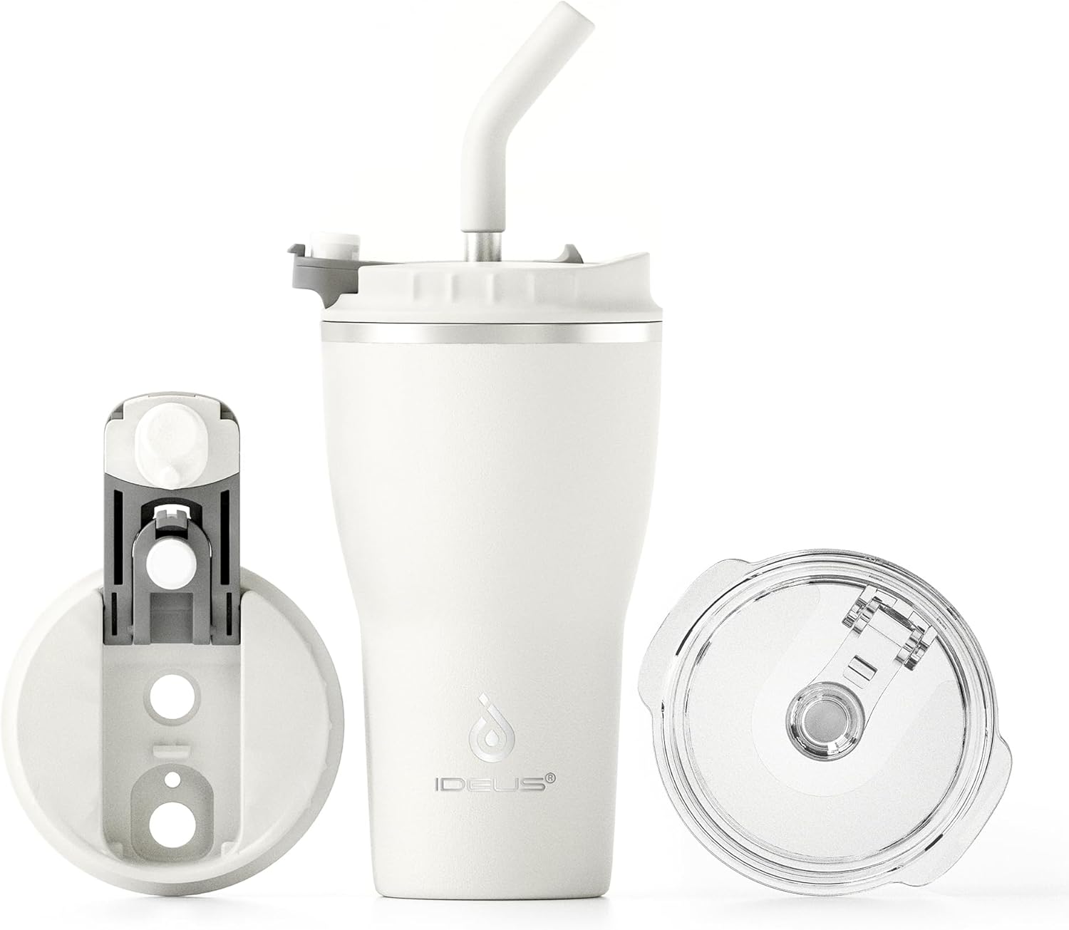 Amazon.com: Ideus Insulated Tumbler with Lid and Straw 14 oz, Stainless ...