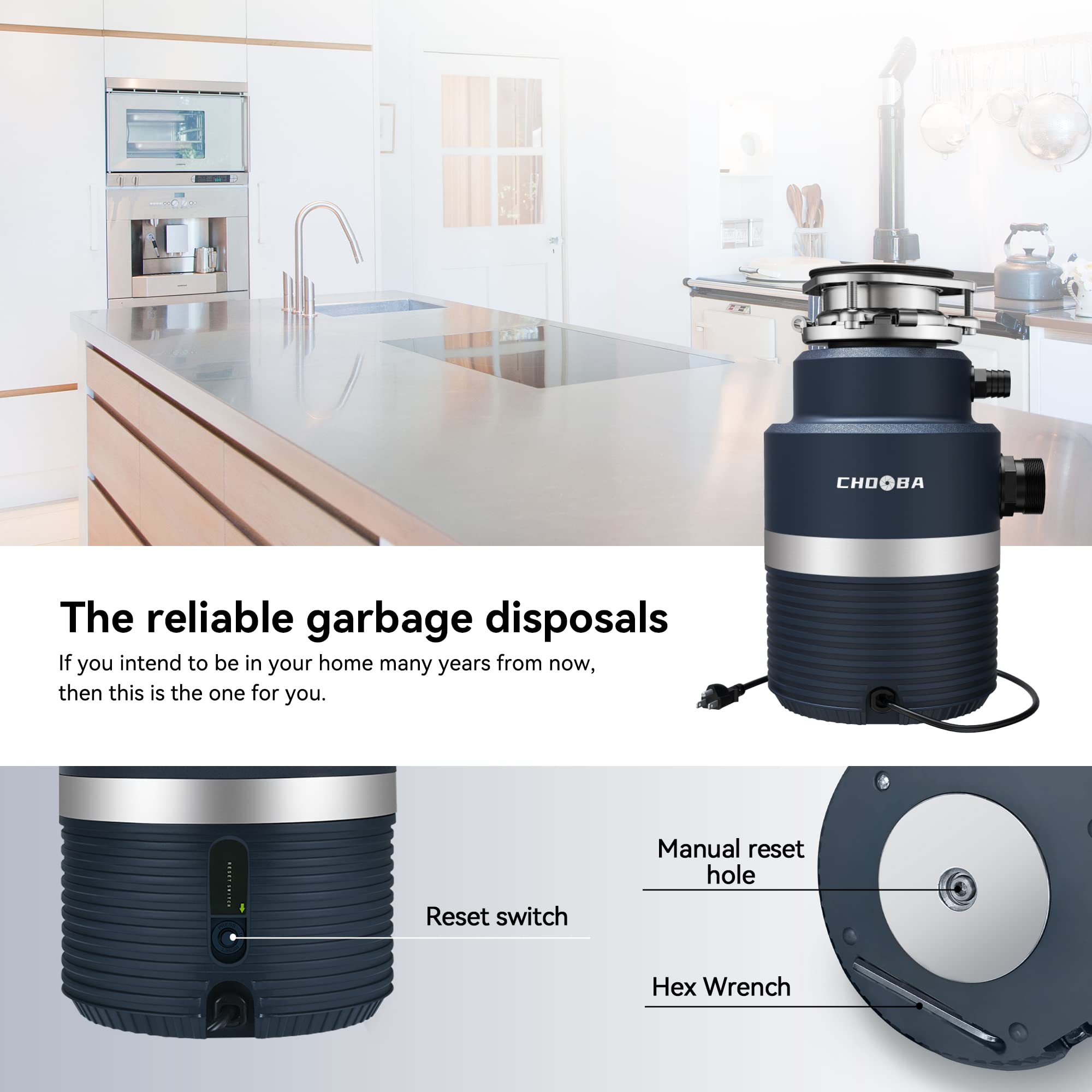 Snapklik.com : Chooba Garbage Disposal 1HP, Food Waste Disposal ...