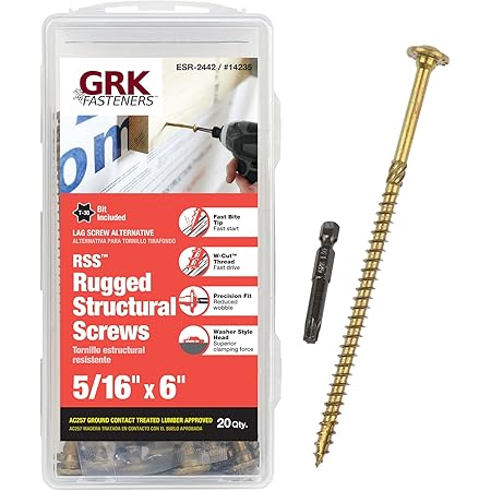 GRK 14235 5/16" x 6" RSS™ Rugged Structural Screws 20 Count - - Amazon.com
