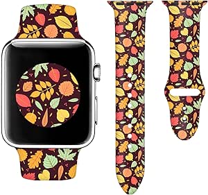 Amazon.com: Fall Autumn Leaves Holiday Watch Bands Compatible with ...