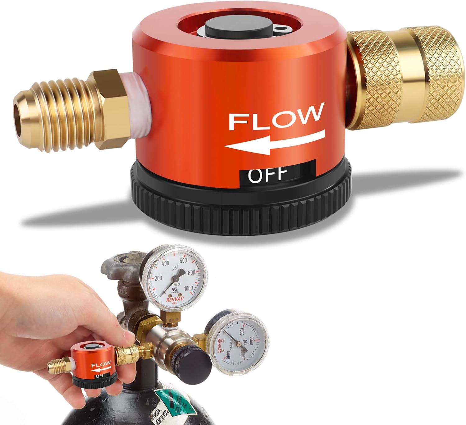 Boltigen HVAC Nitrogen Regulator, Adjustable Nitrogen Purge Tool, 1/4 ...