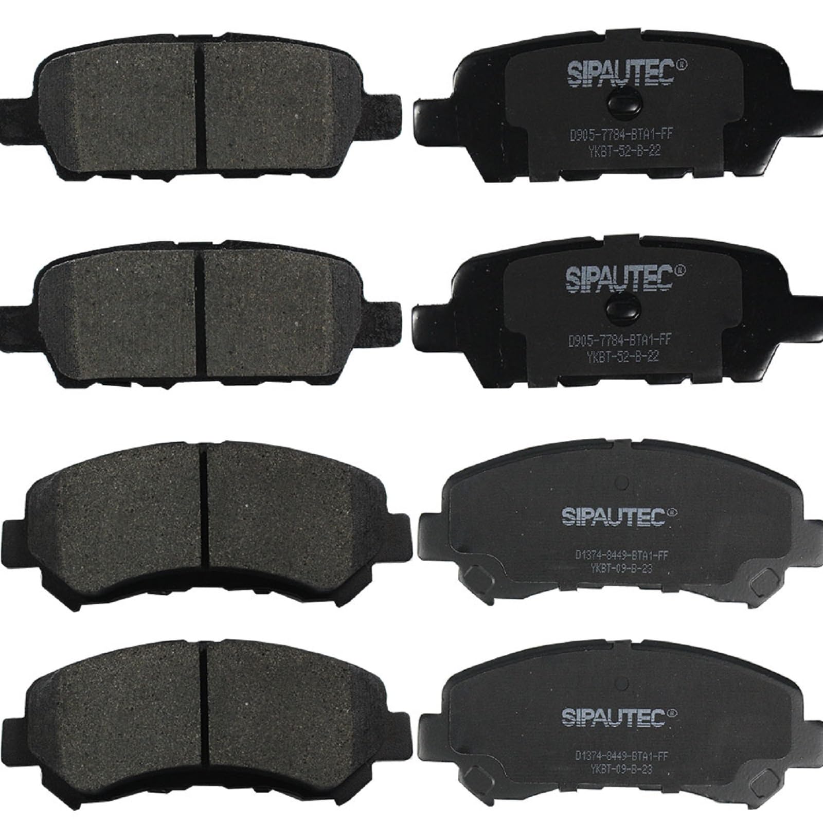 Amazon.com: SIPAUTEC-D1374 D905 Front & Rear Ceramic Brake Pads ...