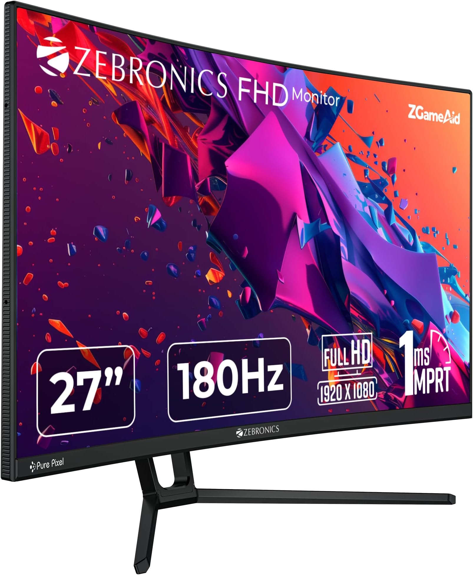 ZEBRONICS N27B 27"(68.5 cm) 1500R Curved Gaming Monitor, FHD 1920x1080 ...