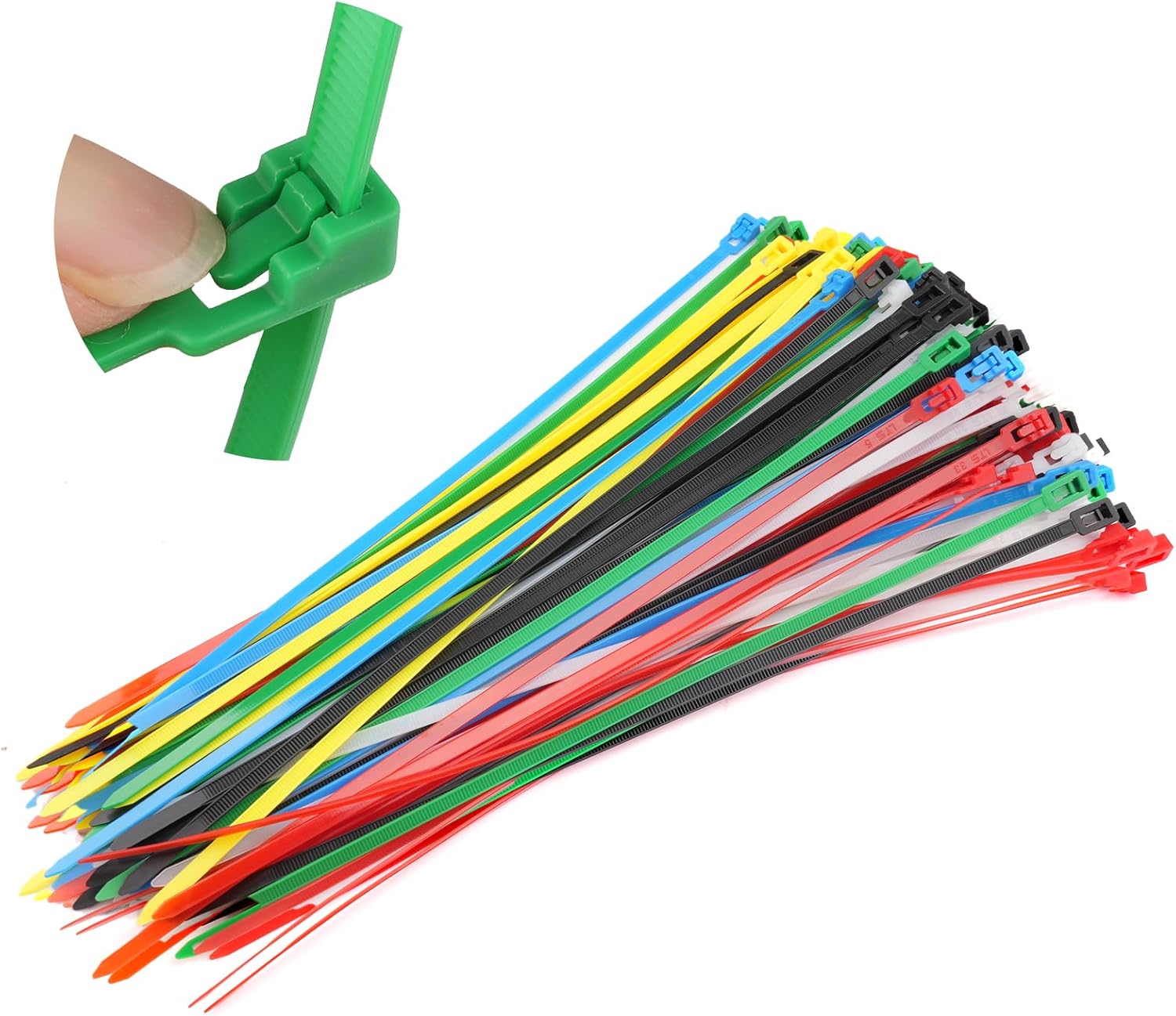 100Pcs 5mm x 300mm Nylon Kabelbinder Wiederverschließbar, Super Haltbar ...