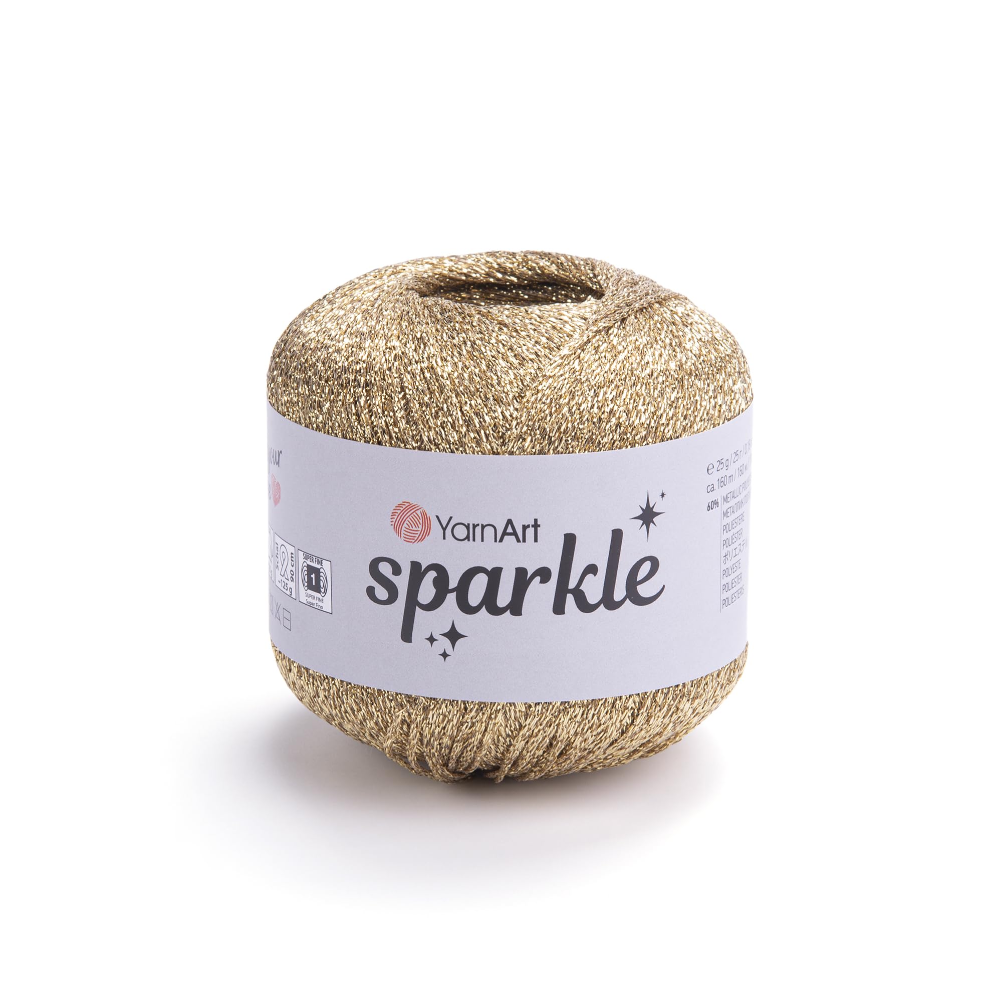 Amazon.com: YarnArt Sparkle - Metallic Glitter Yarn, Fine Lightweight ...