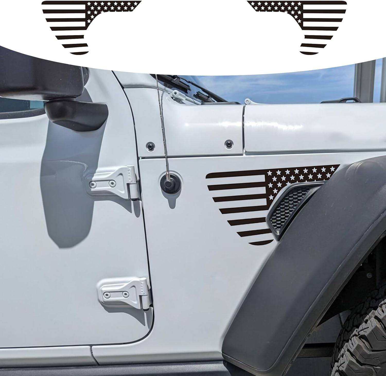 Amazon.com: Smeyta Side Fender Vent American Flag Decals,USA Flag ...