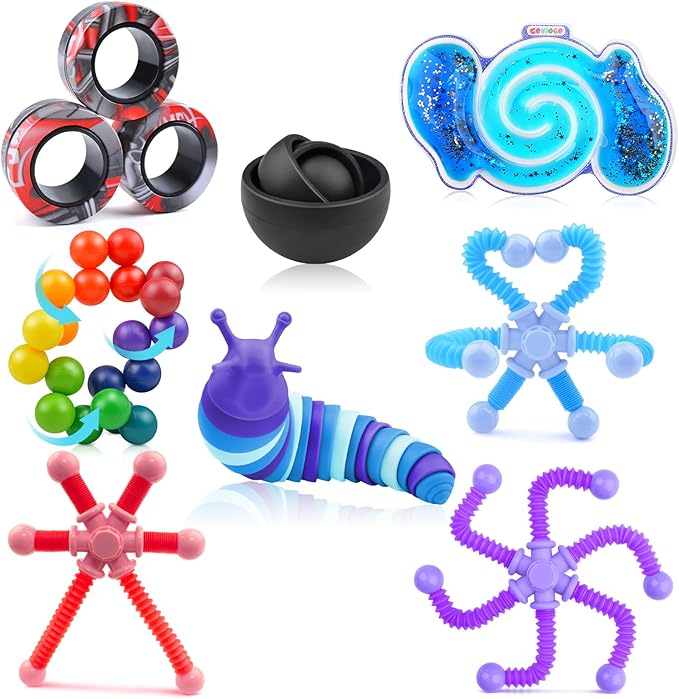 Amazon.com: Cevioce Fidget Spinners Pack, 6pcs Sensory Stress Relief ...