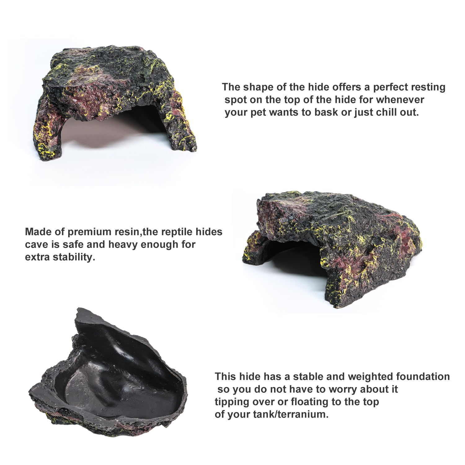 Snapklik.com : Lurmmue Reptile Rock Hide Cave, Aquarium Habitat Decor ...
