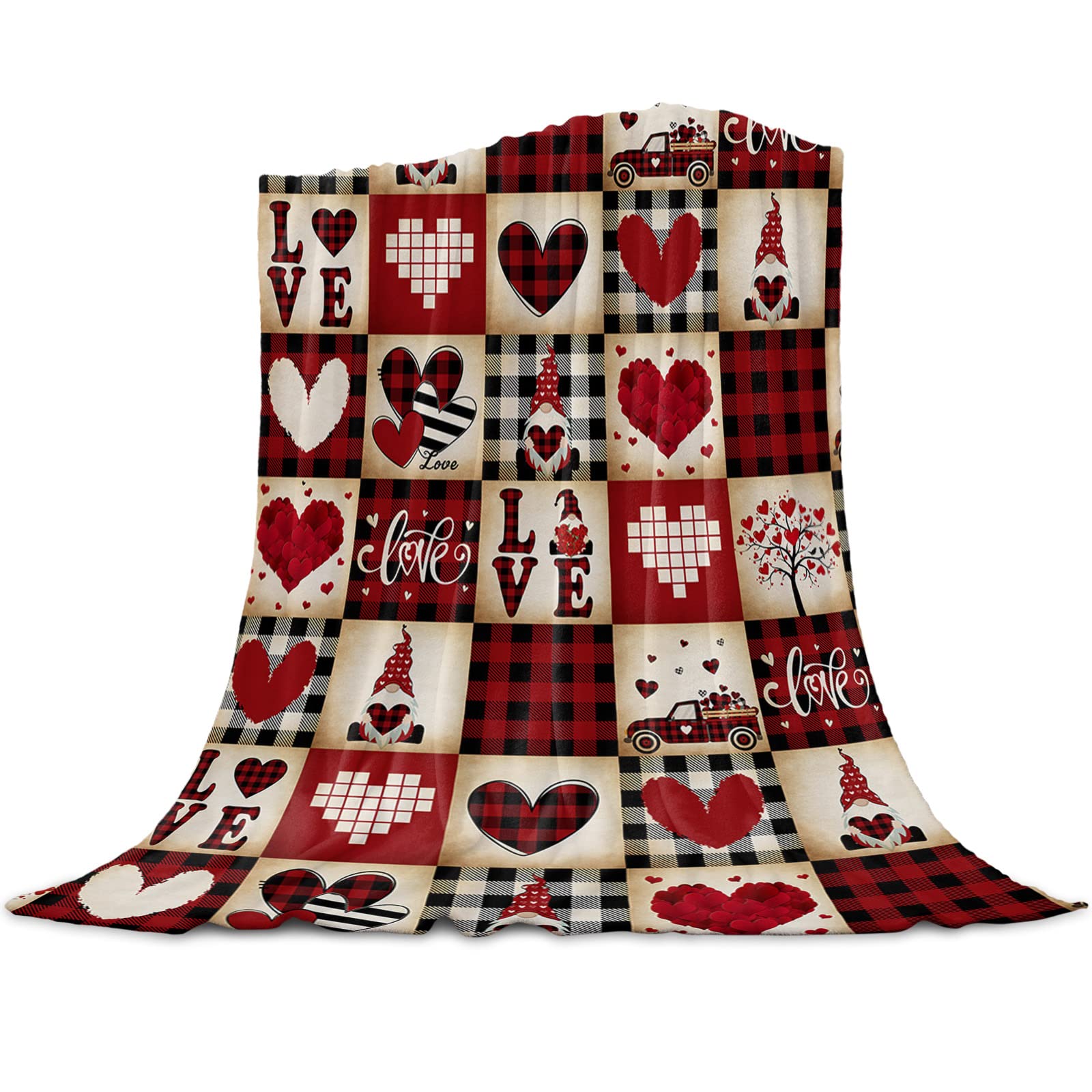 Amazon.com: Valentine Love Blanket Super Soft Flannel Fleece Throw ...