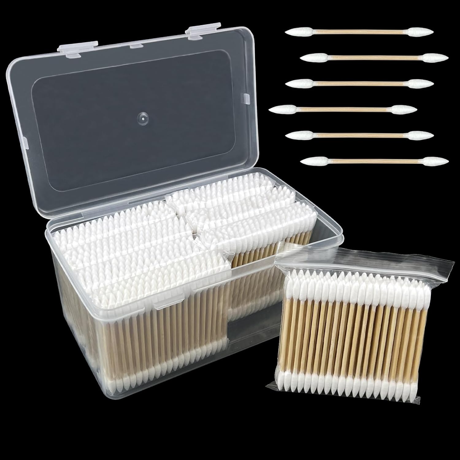 Amazon.com : 800 Pcs Pointed Cotton Swabs, Double Precision Tips Cotton ...