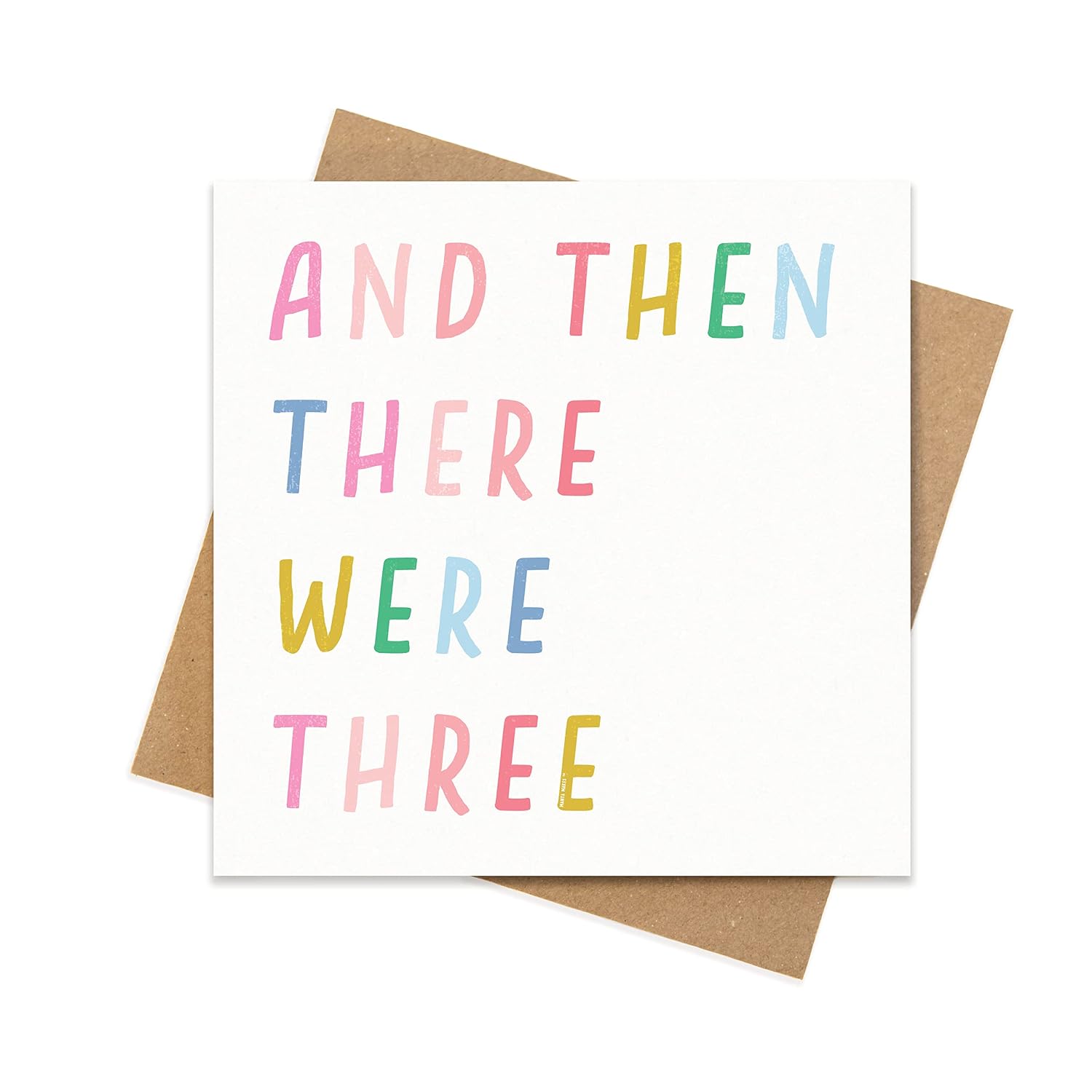 Manta Makes then there were three 3 baby announcement greeting card ...