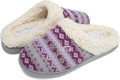 Amazon.com | CIOR Women's Memory Foam House Slippers Sweater Knit ...