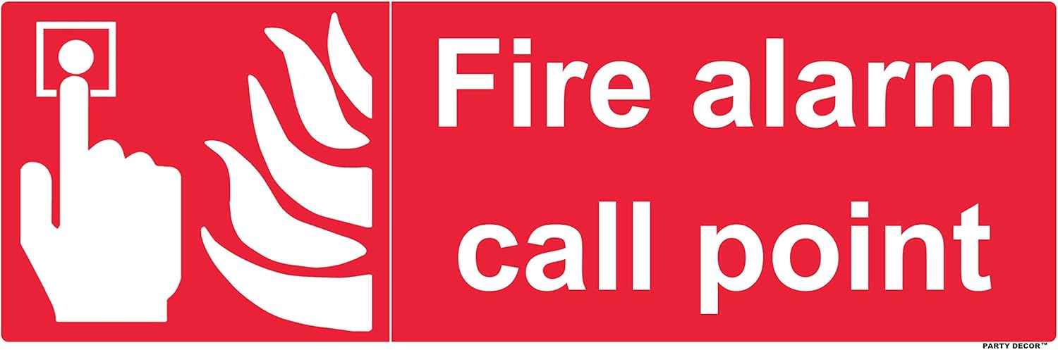 4 x safety sign - fire alarm call point landscape - self adhesive ...