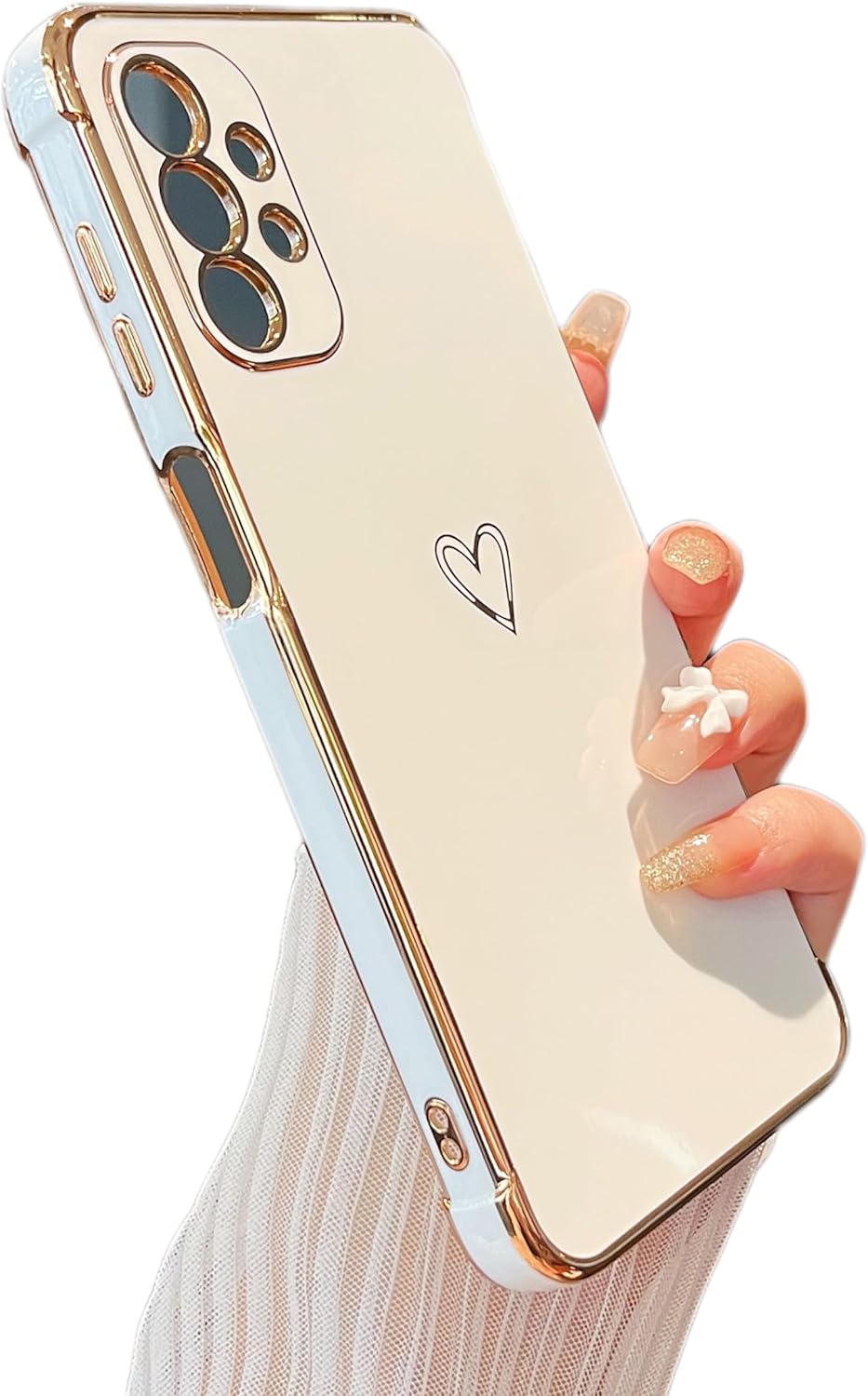 Amazon.com: ZTOFERA Samsung Galaxy A23 6.6" Case,Cute Plating Edge Love Hearts Pattern with ...
