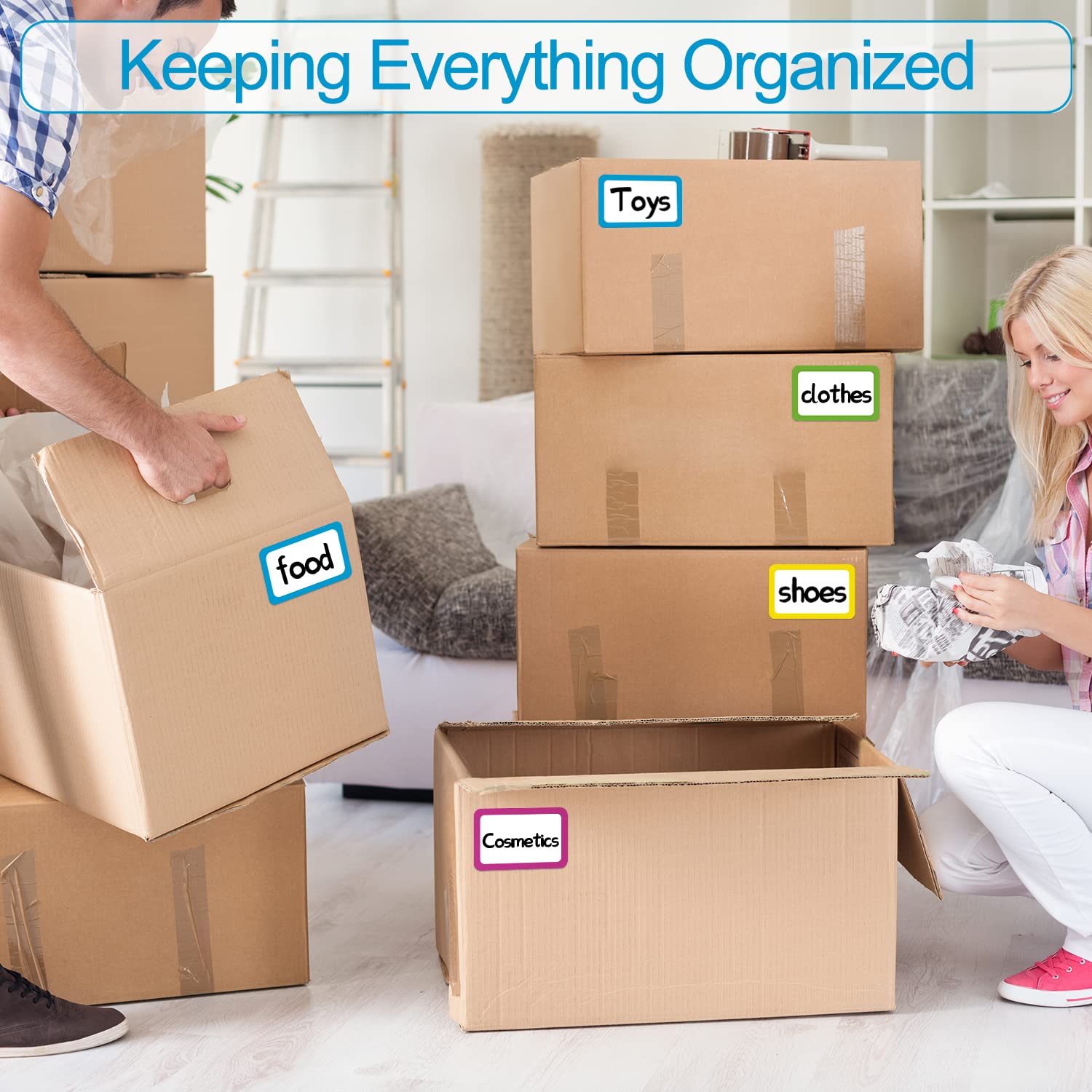 Snapklik.com : Methdic 5 Colors Name Tags Stickers 400 Labels For Office