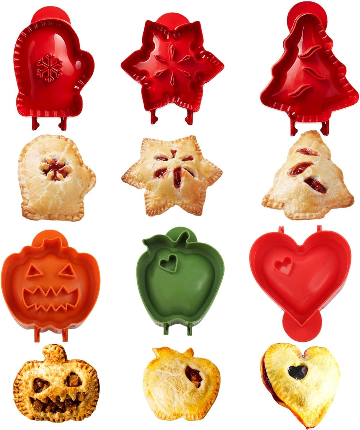 Amazon.com: 6 Pack Hand Pie Molds for Baking - Dough Presser Mini ...