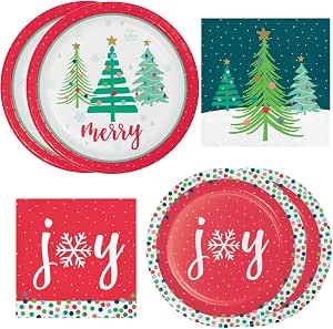 Amazon.com: Holiday Cheer Dinnerware Party Bundle - Dinner & Dessert ...