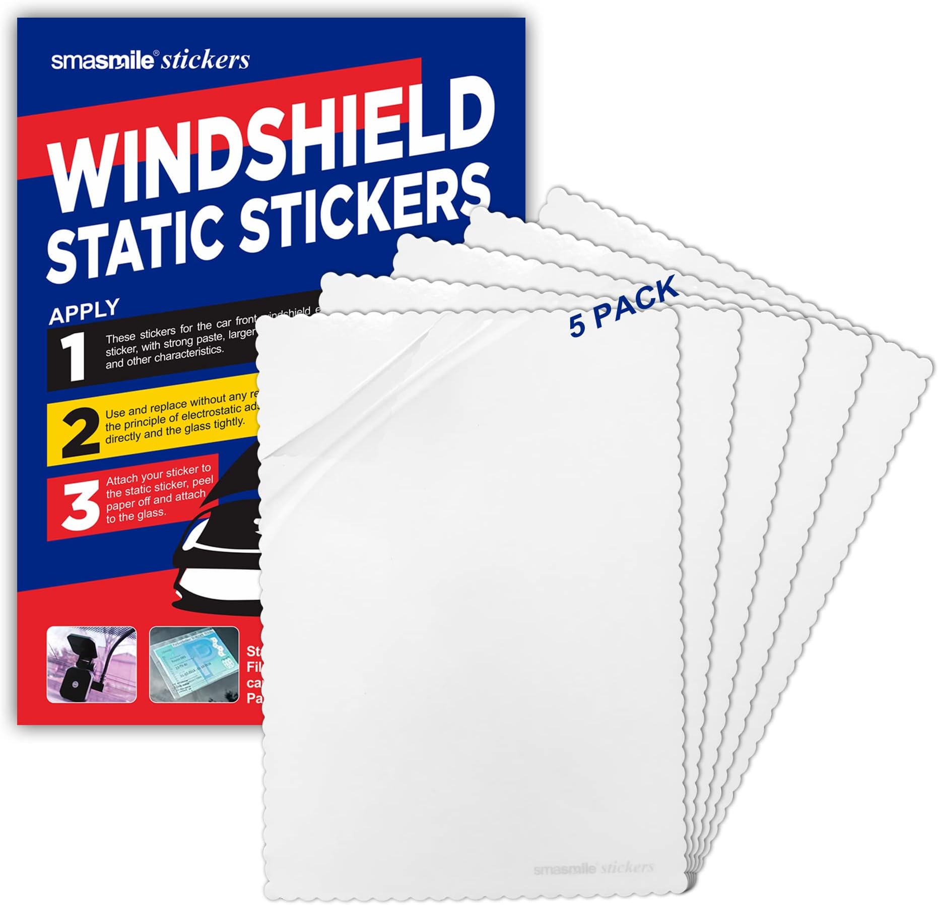 Amazon.com: REDTIGER Adhesive and Electrostatic Stickers for Dash Cam ...