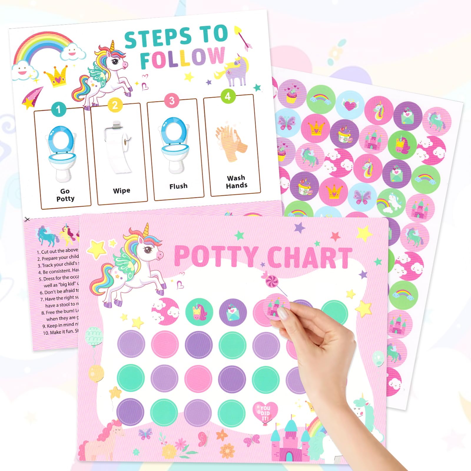 Snapklik.com : Threetols 10pcs Potty Training Stickers Chart