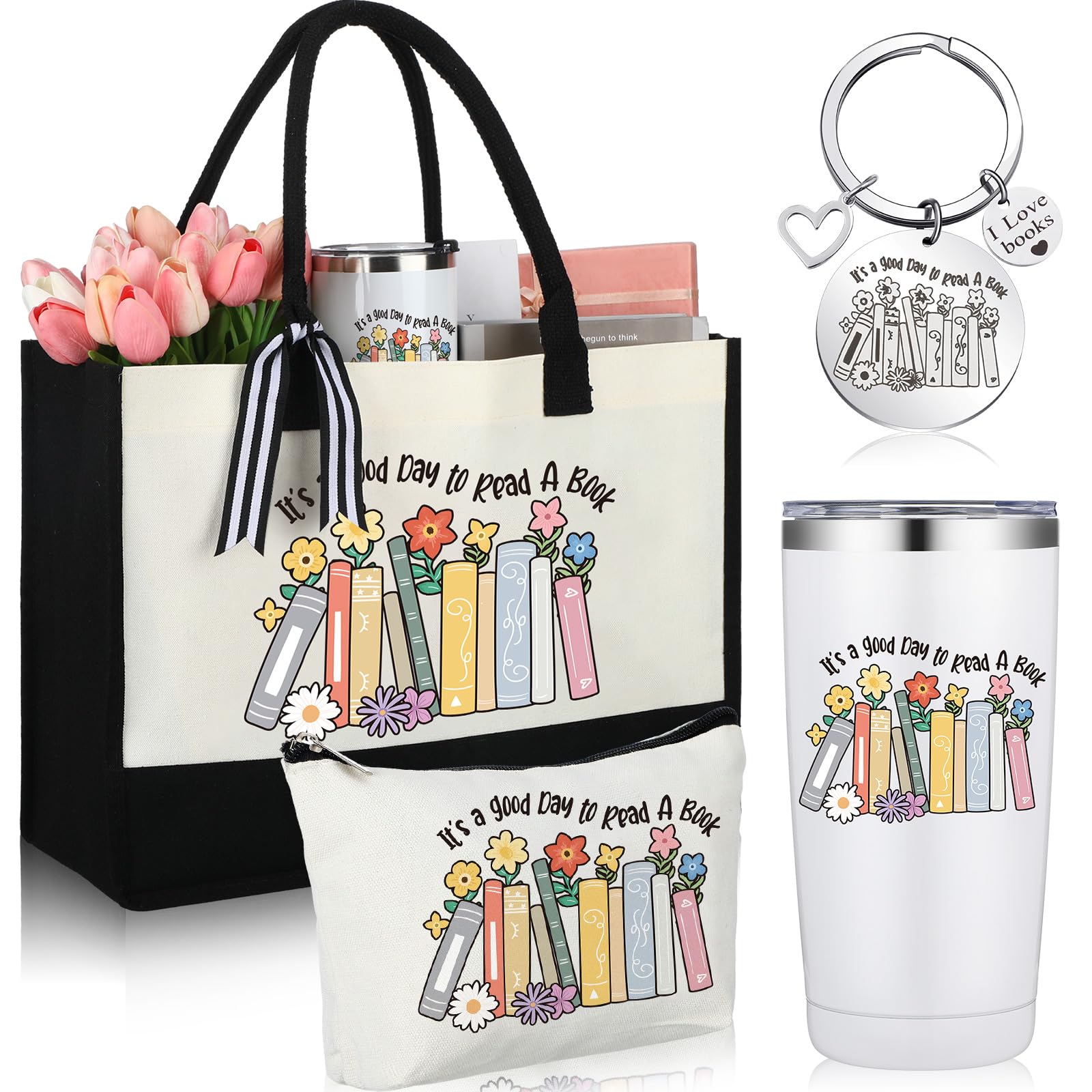 Amazon.com: SilTriangle 4 Pcs Book Lovers Gifts Set for Women Readers ...