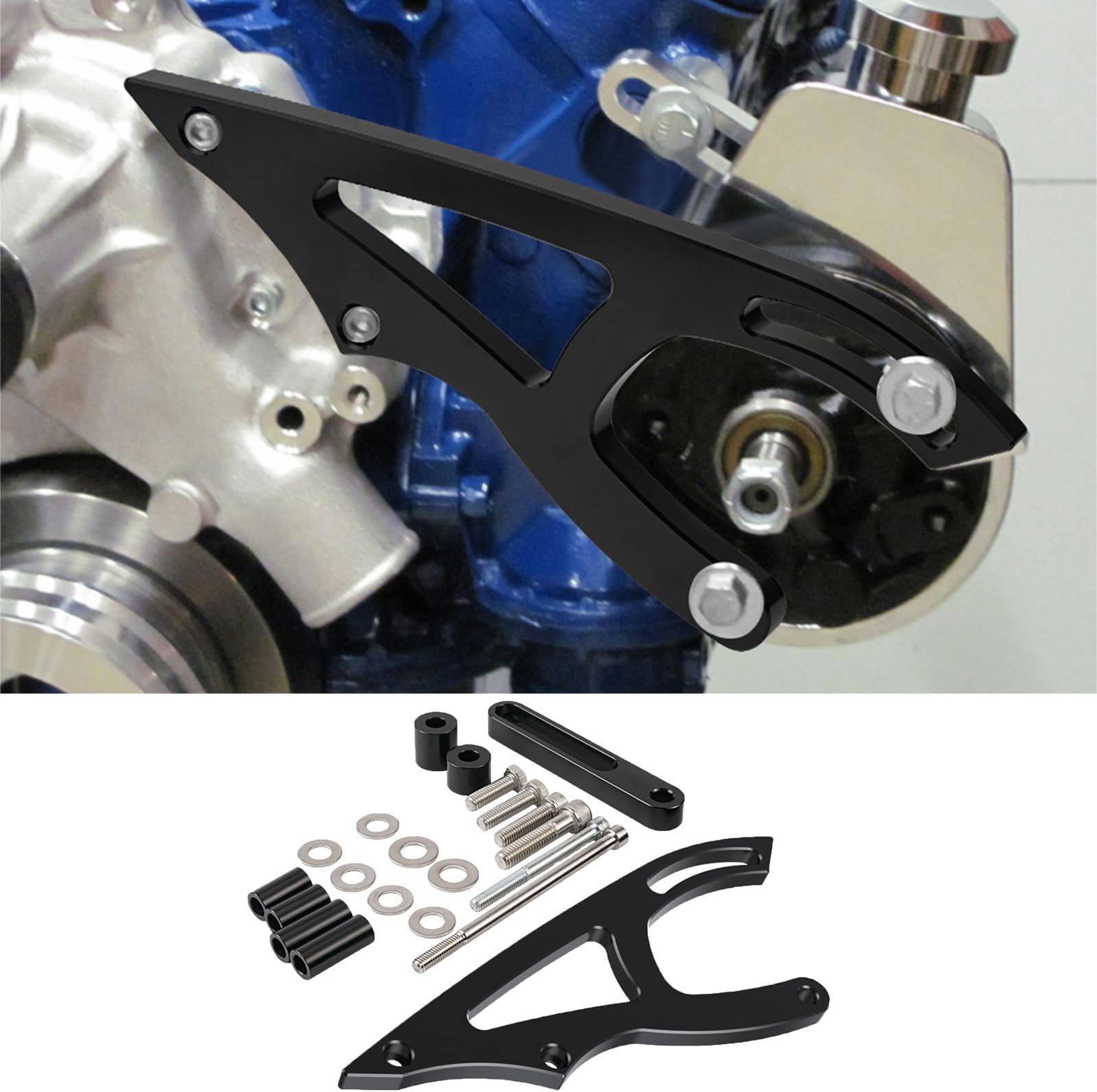 Amazon.com: Bevinsee Power Steering Pump Mounting Bracket Compatible ...