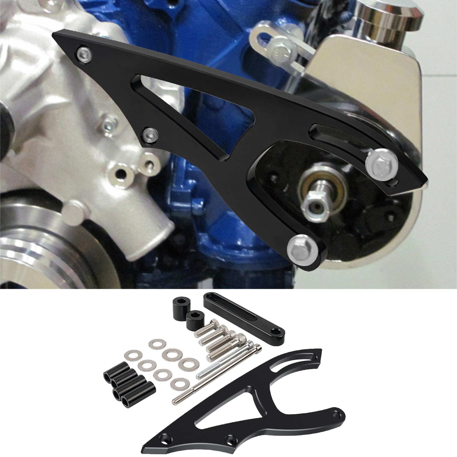 Amazon.com: Bevinsee Power Steering Pump Mounting Bracket Compatible ...