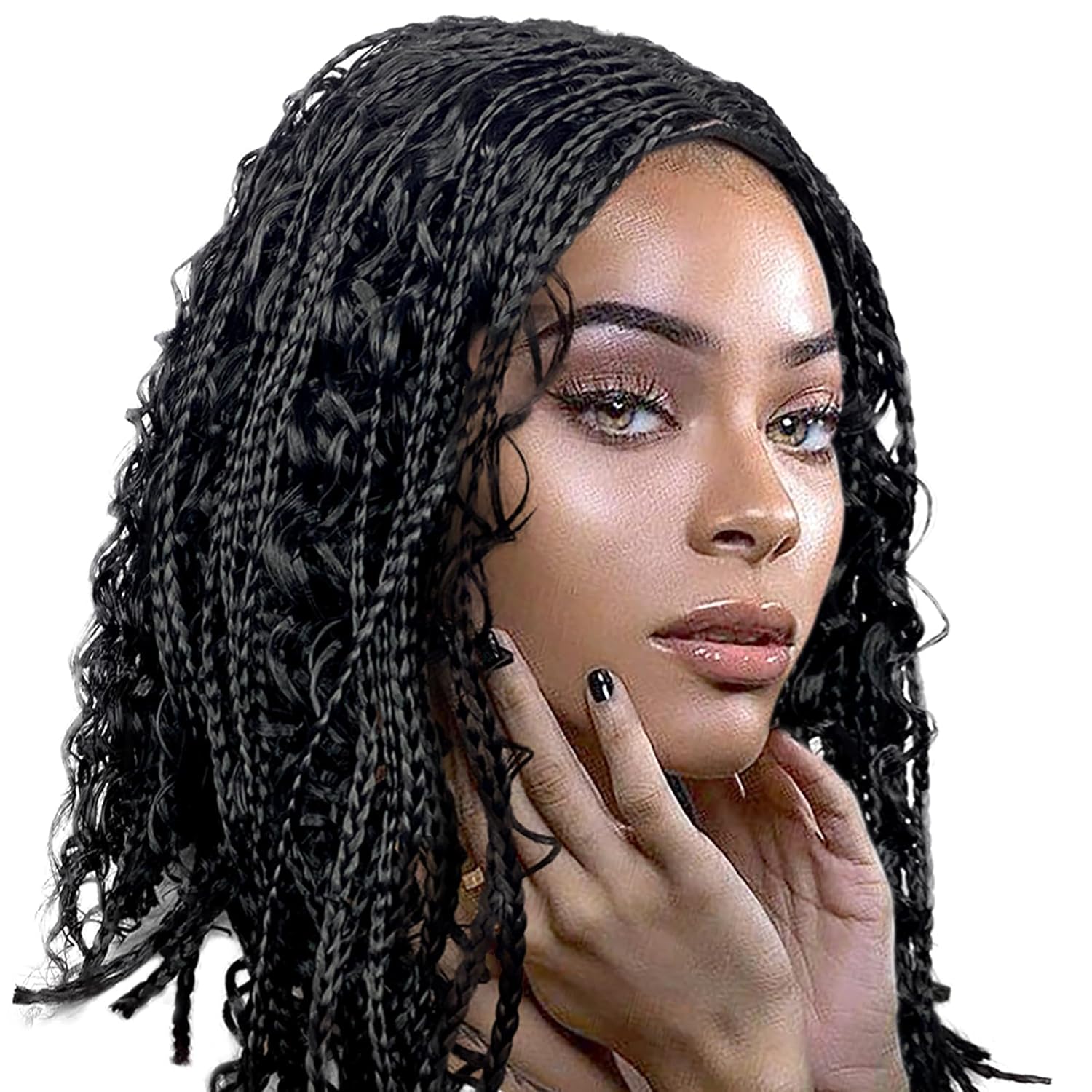 Amazon.com : VAVANGA Short Box Braided Bob Wig for Black Women, 16inch ...
