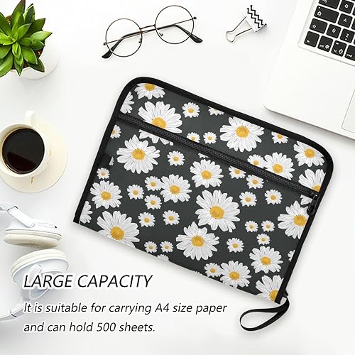 Floral Daisy Chamomile Flowers Expandable Folders 13 Pockets A4 Letter ...