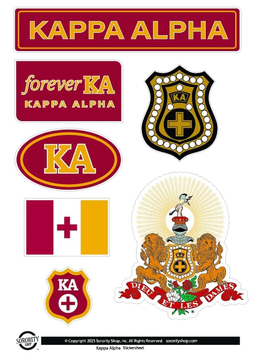 Amazon.com: Fraternity Kappa Alpha Sticker Sheets - Custom Designed ...