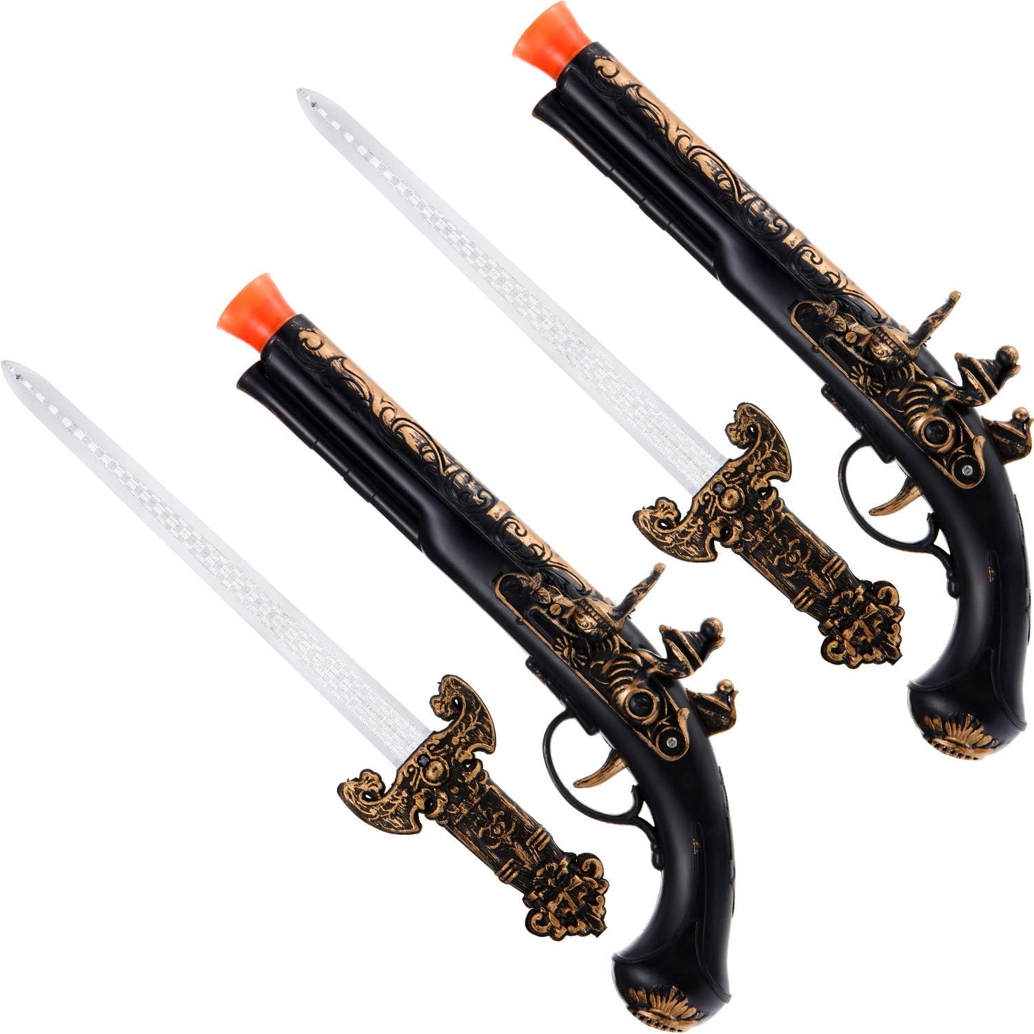 Amazon.com: Boao 4 Pieces Plastic Pirate Sword Pirate Pistol Fake ...