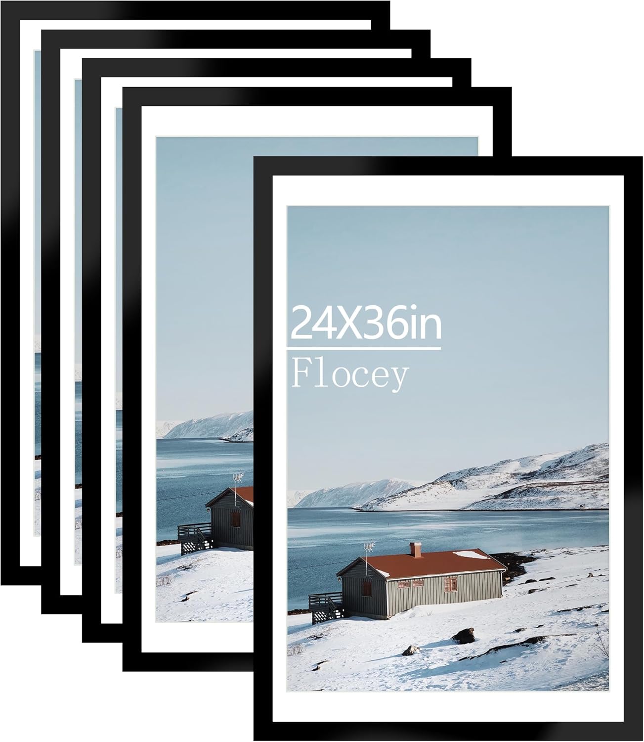 Amazon.com - Flocey 24x36 Picture Frame Set of 5, Black Poster Frame ...