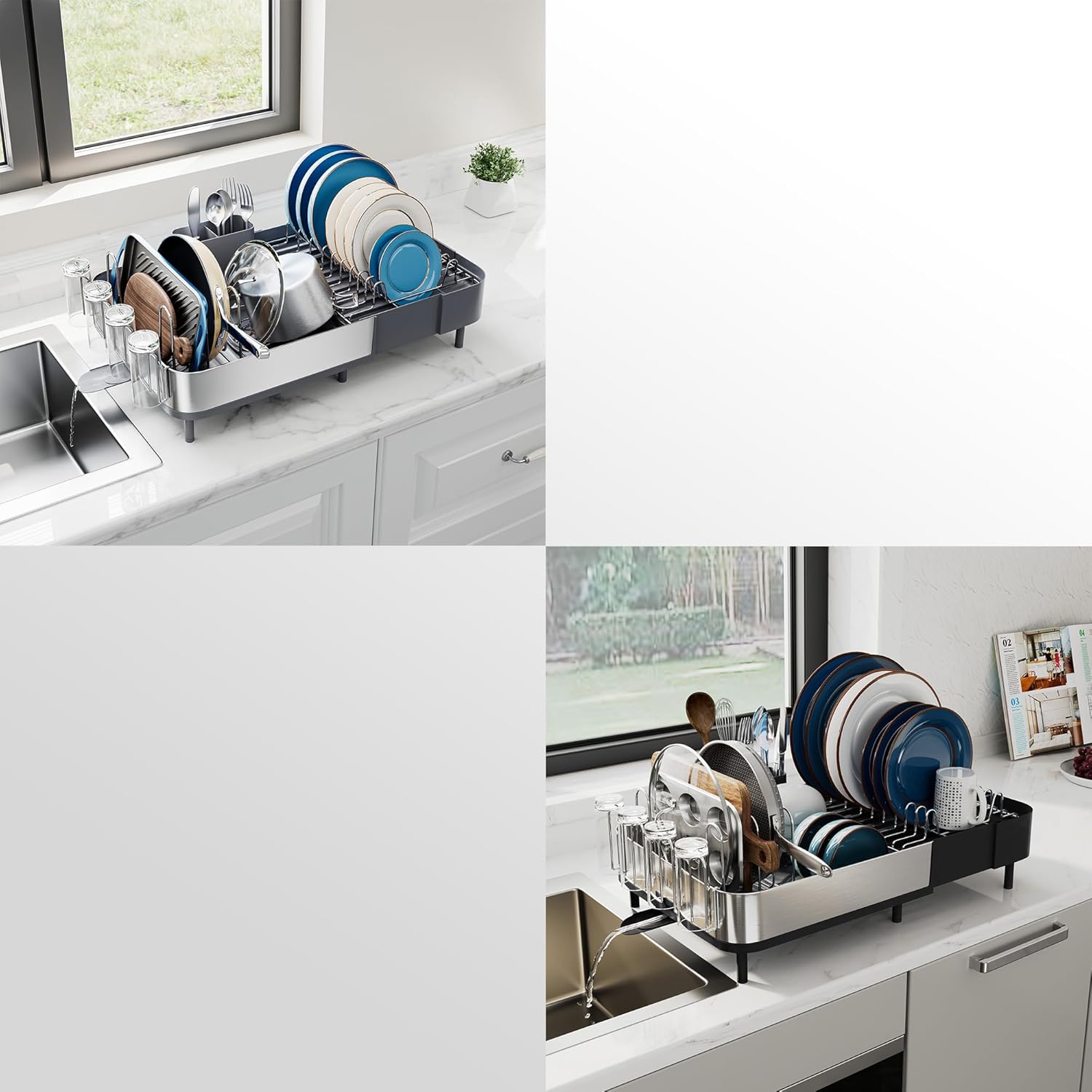 Amazon.com - SUNLY Expandable Dish Drying Rack, Versatile Brackets for ...