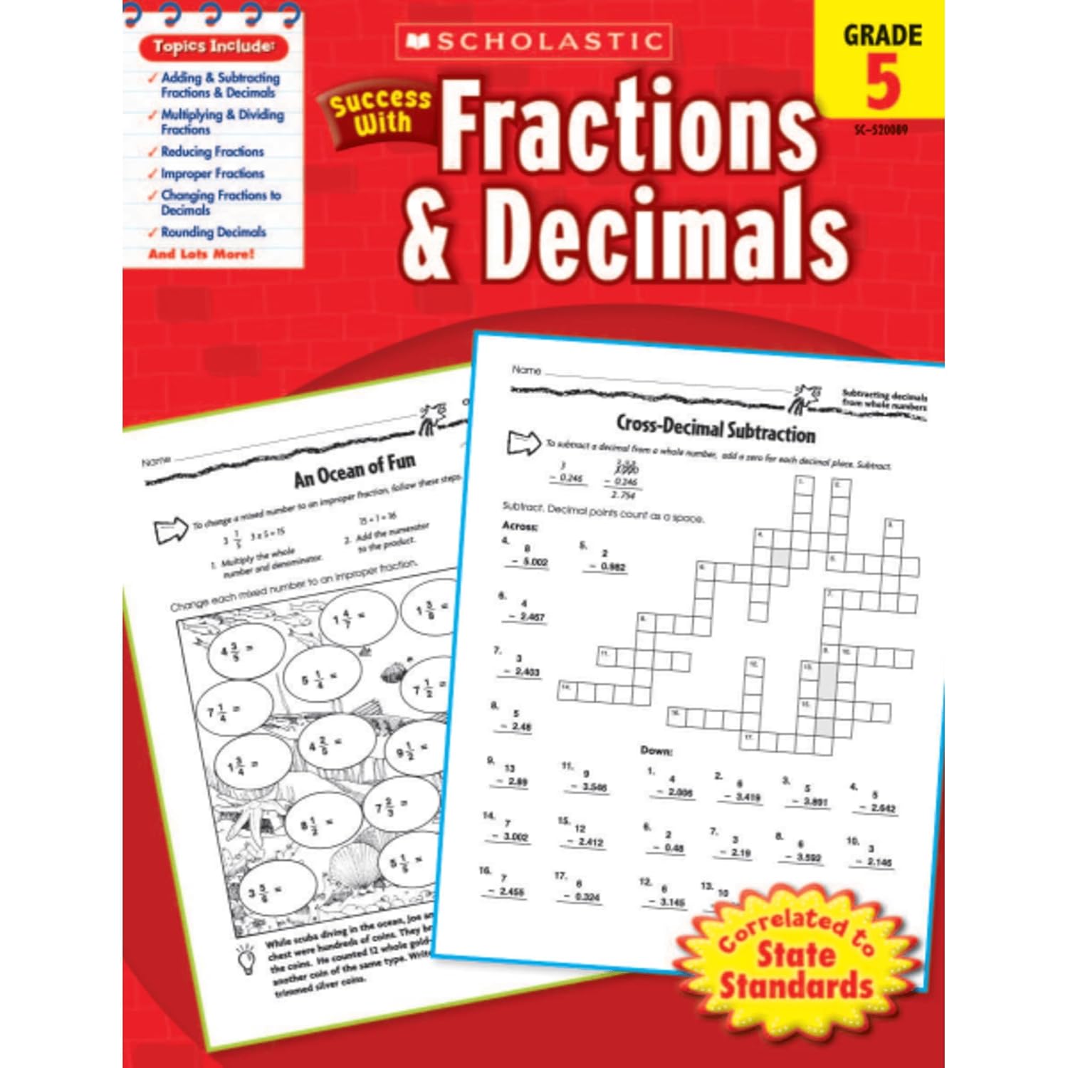 Amazon.com: Scholastic Success with Fractions & Decimals, Grade 5 ...