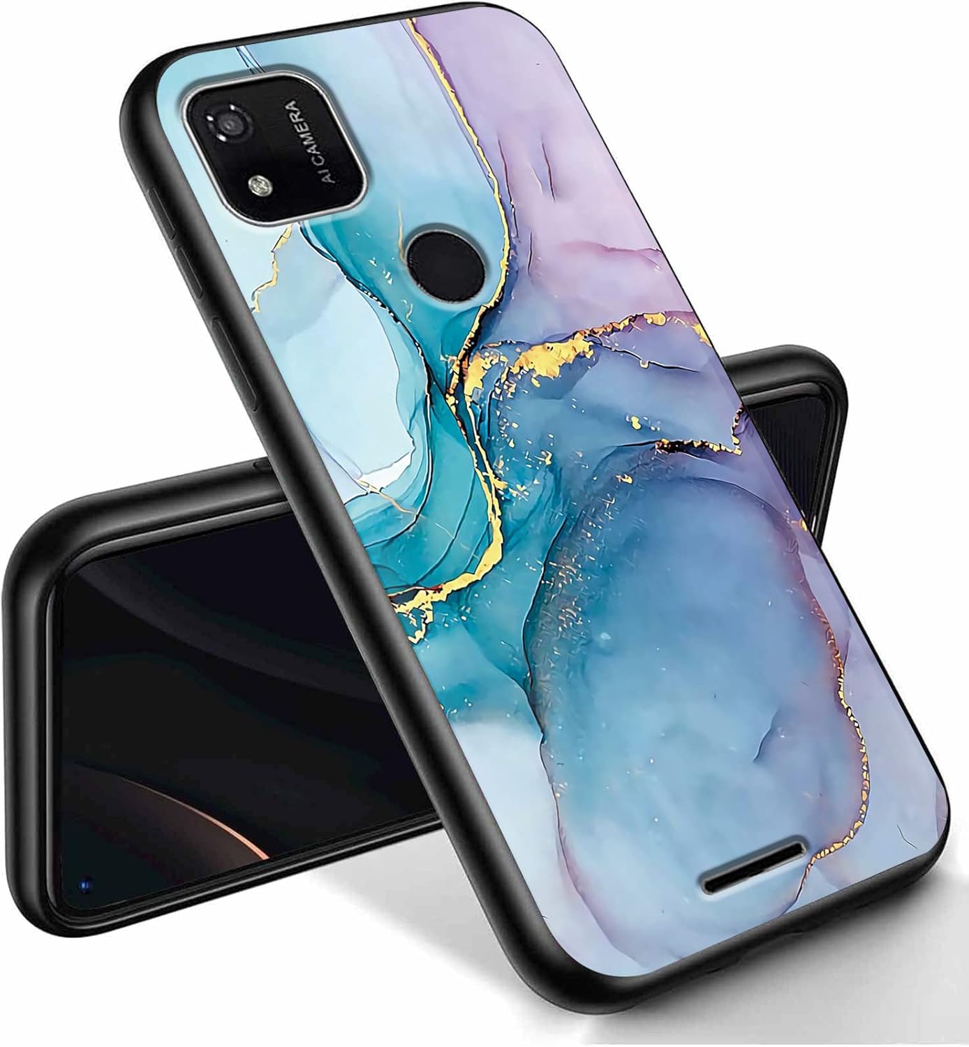 Amazon.com: for Sense TW102 Phone Case 6.0" with Marble Blue Rose Gold ...