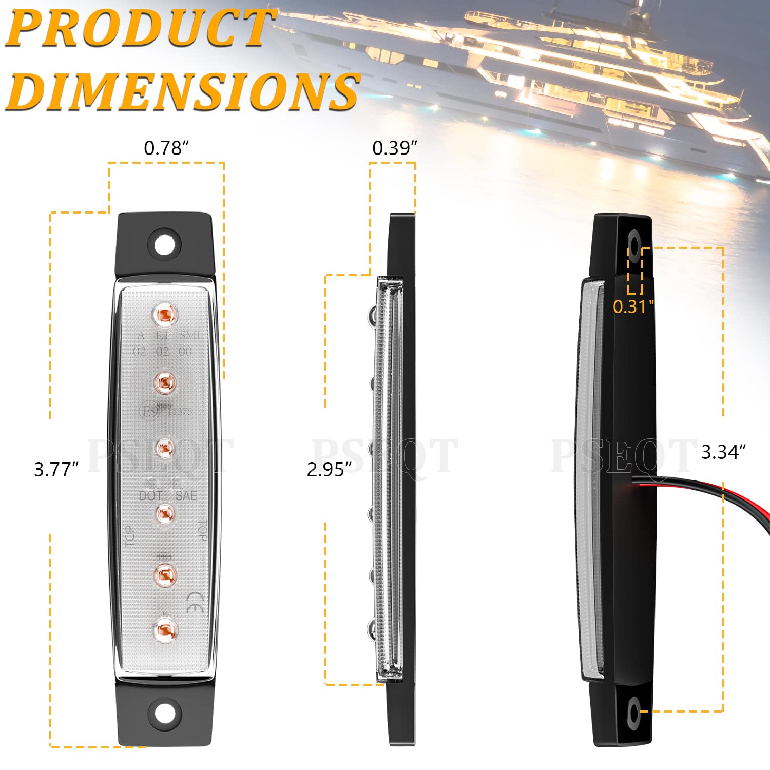 Snapklik.com : PSEQT LED Boat Navigation Lights Marine Interior ...