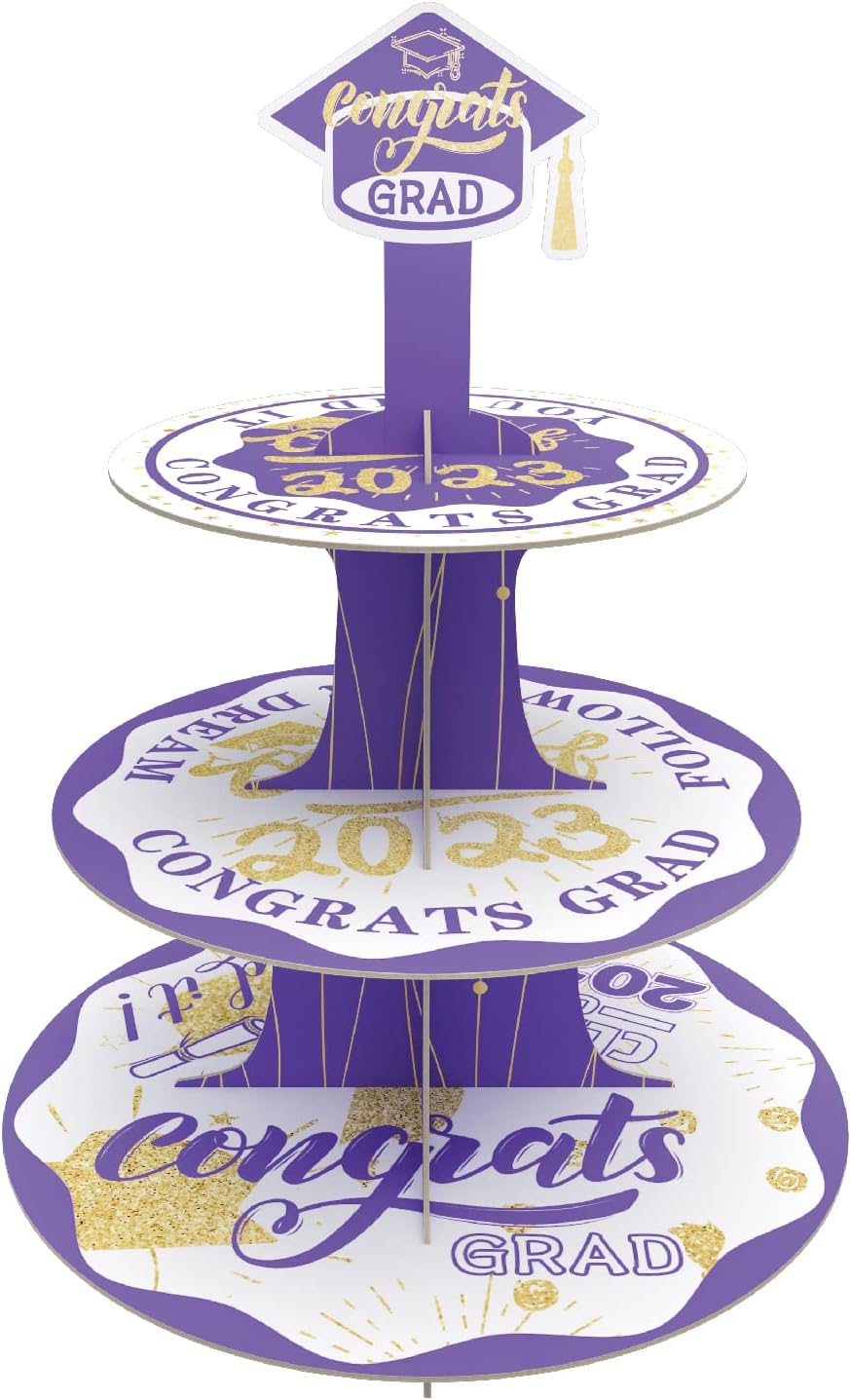 Amazon.com: Class of 2023 3-Tiered Graduation Cupcake Stand for 24 ...