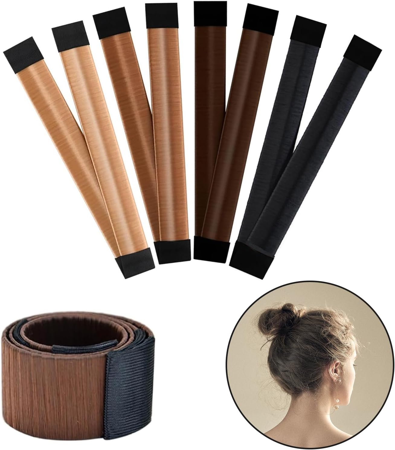 4 Pcs Magic Hair Bun Maker, WJIASI Hair Donut Bun Maker DIY French ...